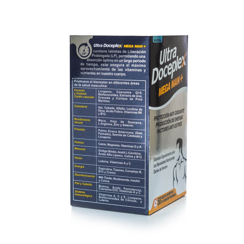 Ultra Doceplex Mega Man Frasco x 50 Tabl