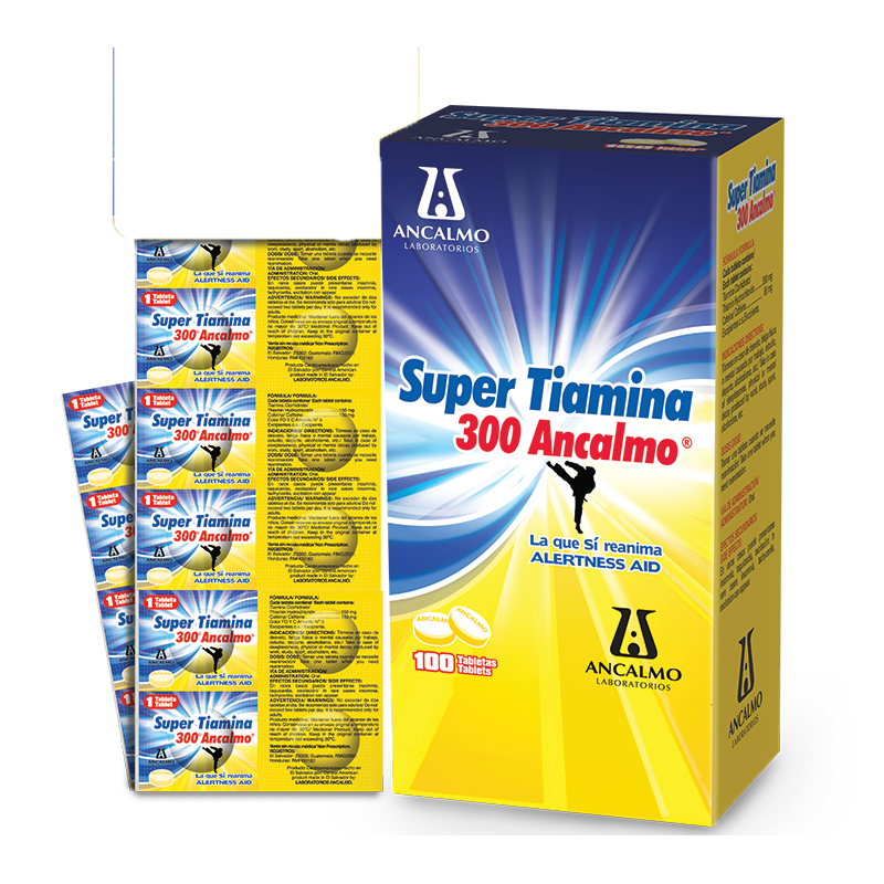 Super Tiamina 300mg. Caja x 100 Tabletas